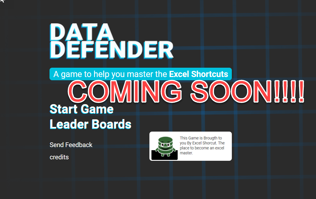 Play Data Defender | Welcome to Excel Shortcut!